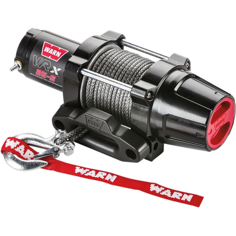 WARN VRX 25-S ATV UTV Powersports Electric Winch 2500lb 12V with Synthetic Rope & Hawse Fairlead ...
