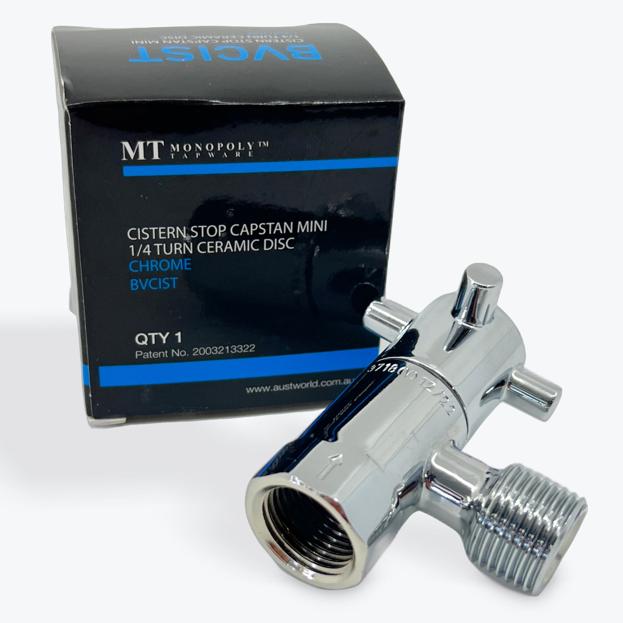 Monopoly Tapware Cistern Stop Capstan Mini 1/4 Turn Ceramic Disc | Partaco